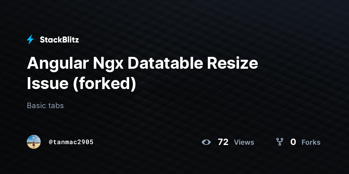 Angular Ngx Datatable Resize Issue Forked Stackblitz