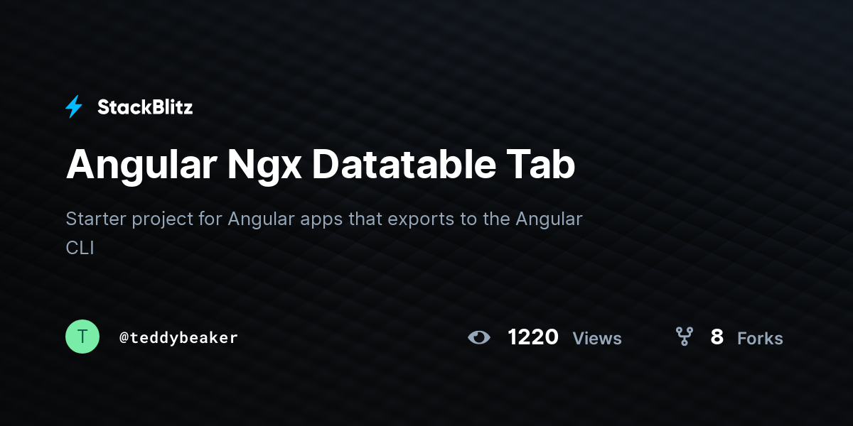 Angular Ngx Datatable Tab - StackBlitz