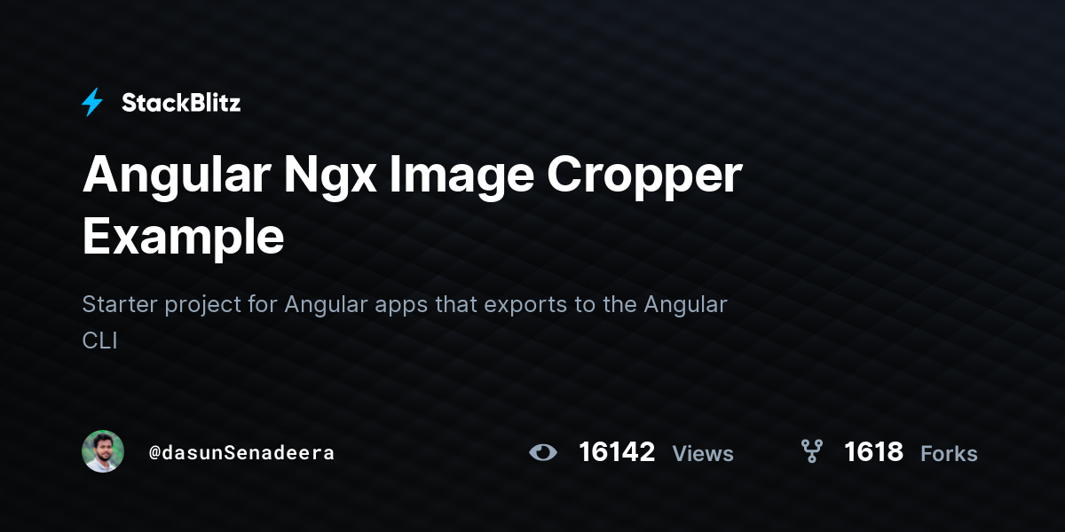 Angular Ngx Image Cropper Example - StackBlitz
