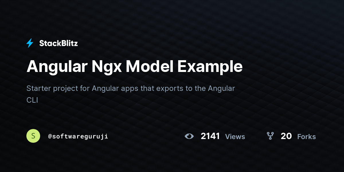 Angular Ngx Model Example - StackBlitz