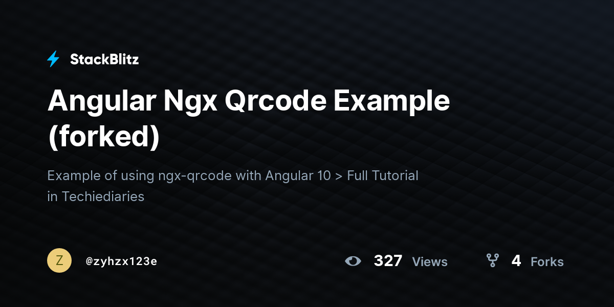 Angular Ngx Qrcode Example (forked) - StackBlitz