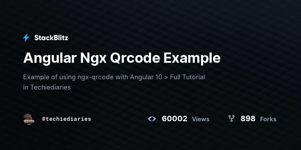 Angular Ngx Qrcode Example - StackBlitz