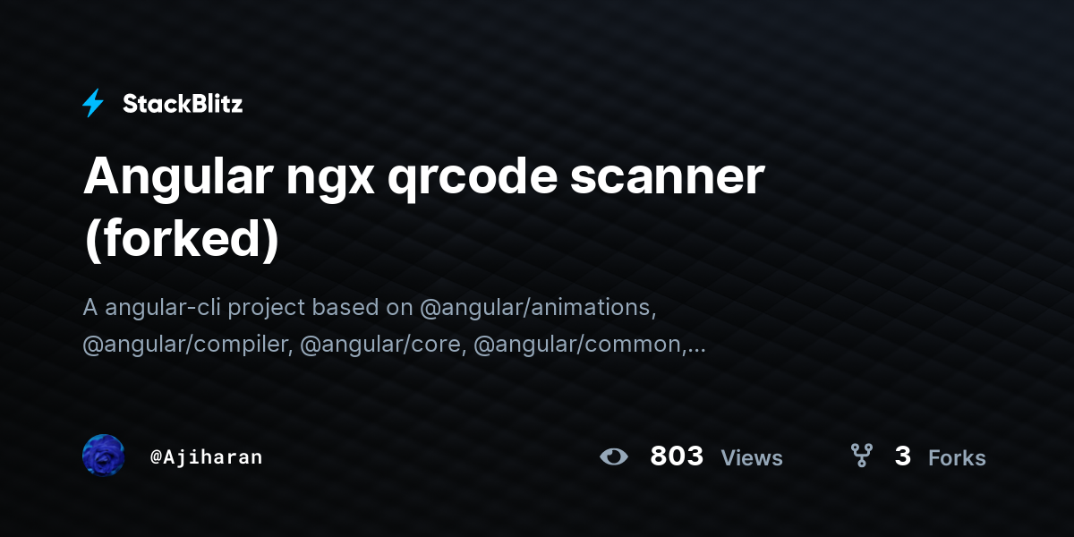 Angular ngx qrcode scanner (forked) - StackBlitz