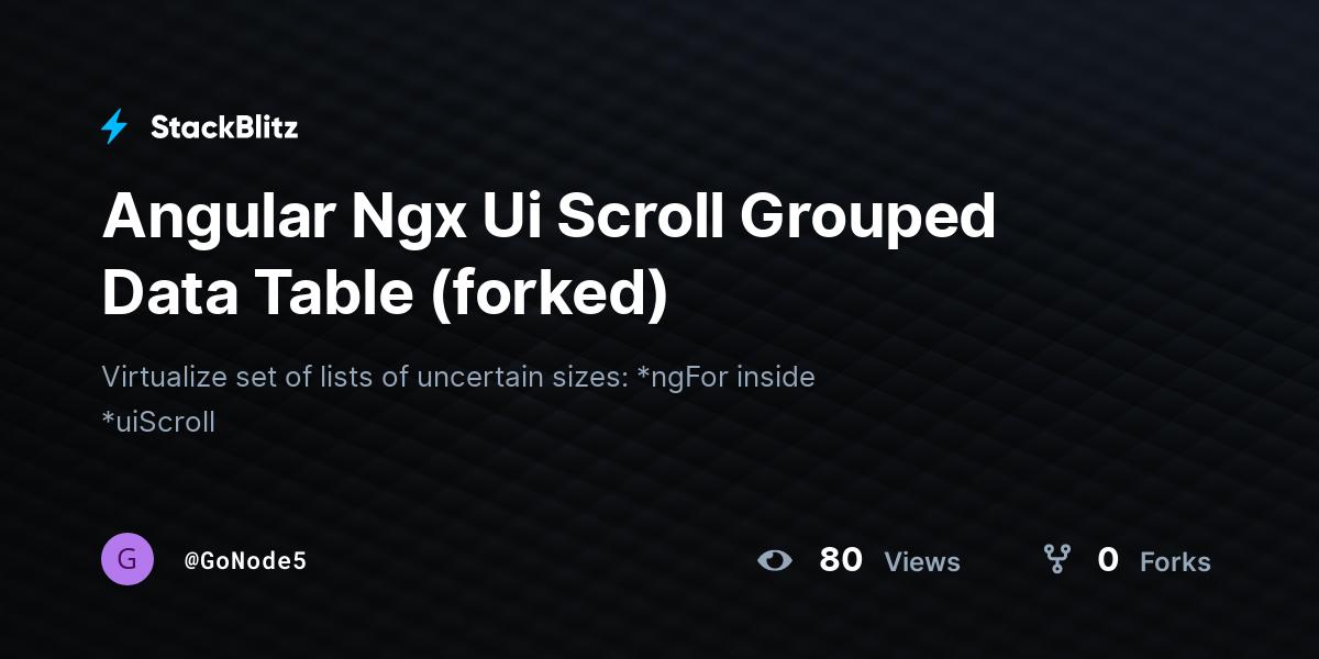 Angular Ngx Ui Scroll Grouped Data Table (forked) - StackBlitz Angular Ngx Ui Scroll Grouped Data Table (forked) - StackBlitz
