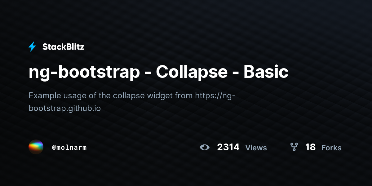 ng-bootstrap - Collapse - Basic - StackBlitz