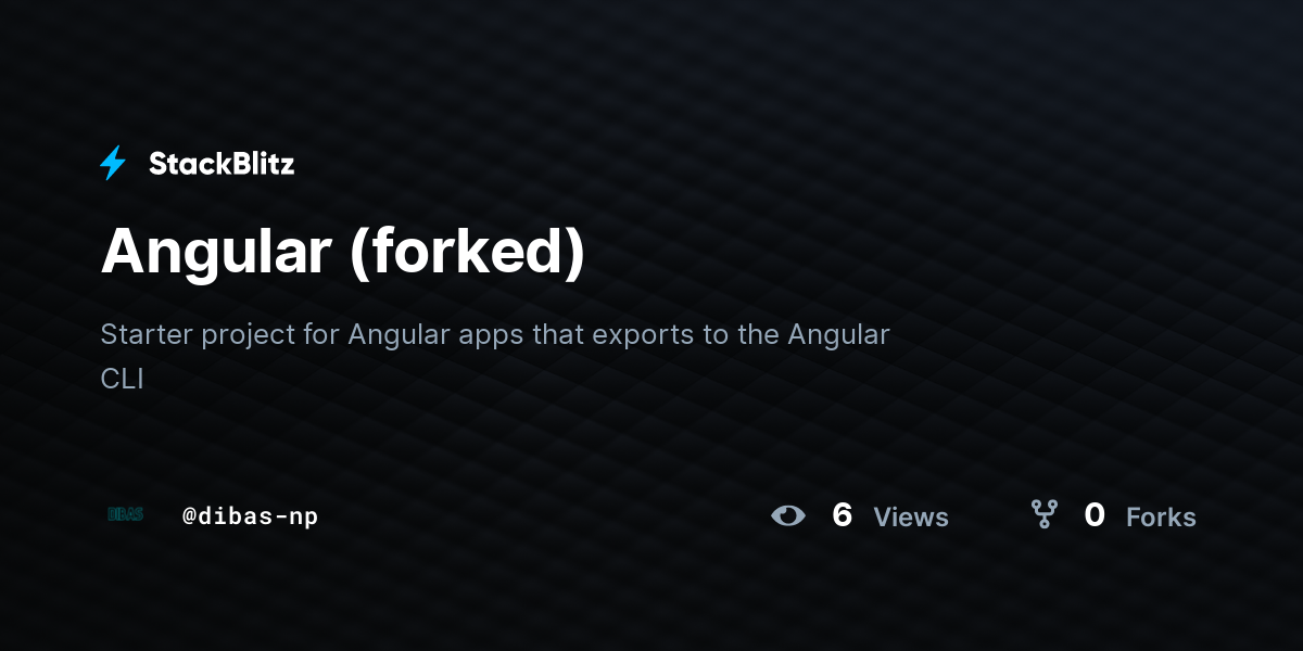 Angular (forked) - StackBlitz