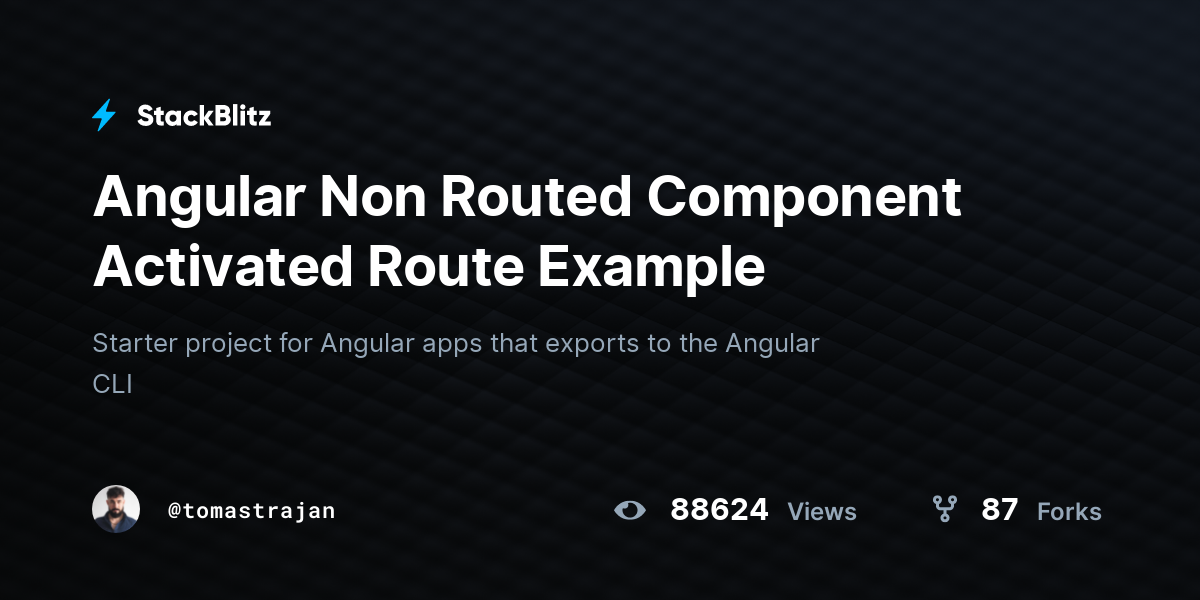 Angular Non Routed Component Activated Route Example Stackblitz