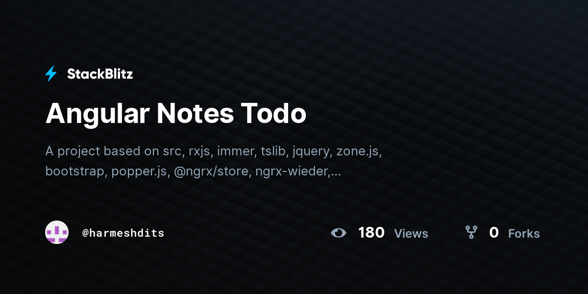 Angular Notes Todo - StackBlitz