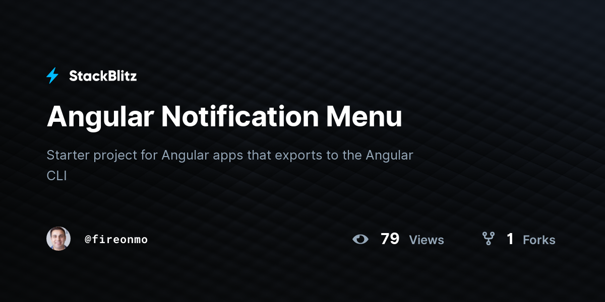 Angular Notification Menu - StackBlitz