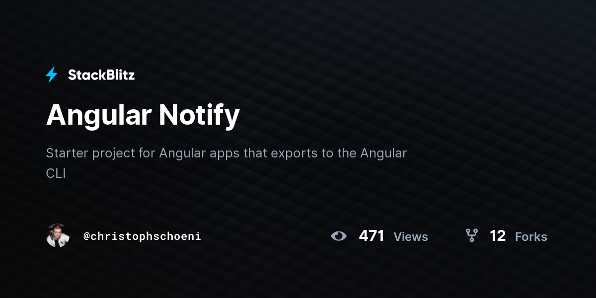 Angular Notify - StackBlitz Angular Notify - StackBlitz