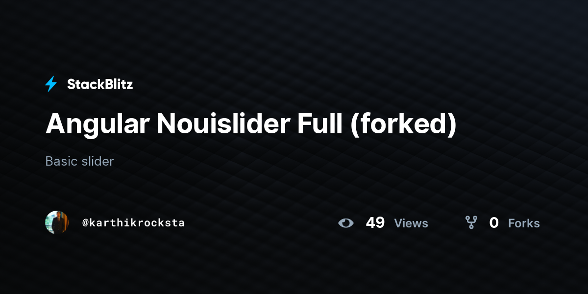 Angular Nouislider Full (forked) - StackBlitz Angular Nouislider Full (forked) - StackBlitz
