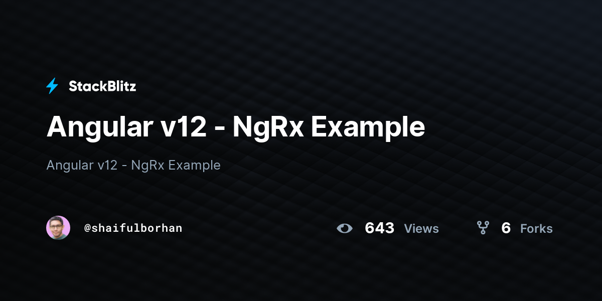 Angular v12 - NgRx Example - StackBlitz