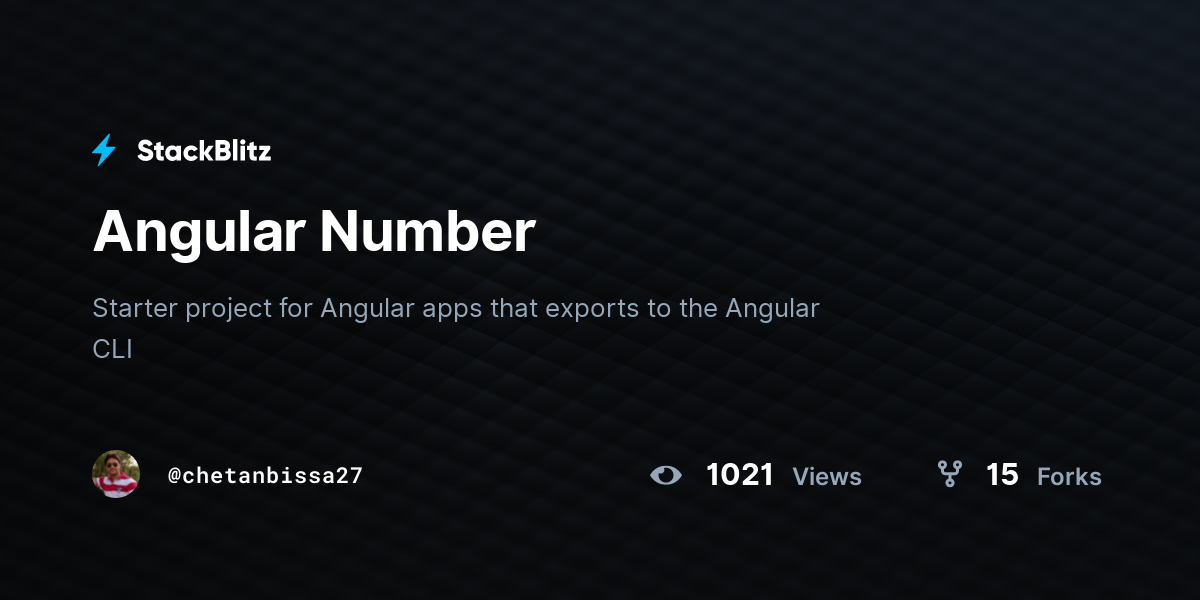 Angular Number - StackBlitz