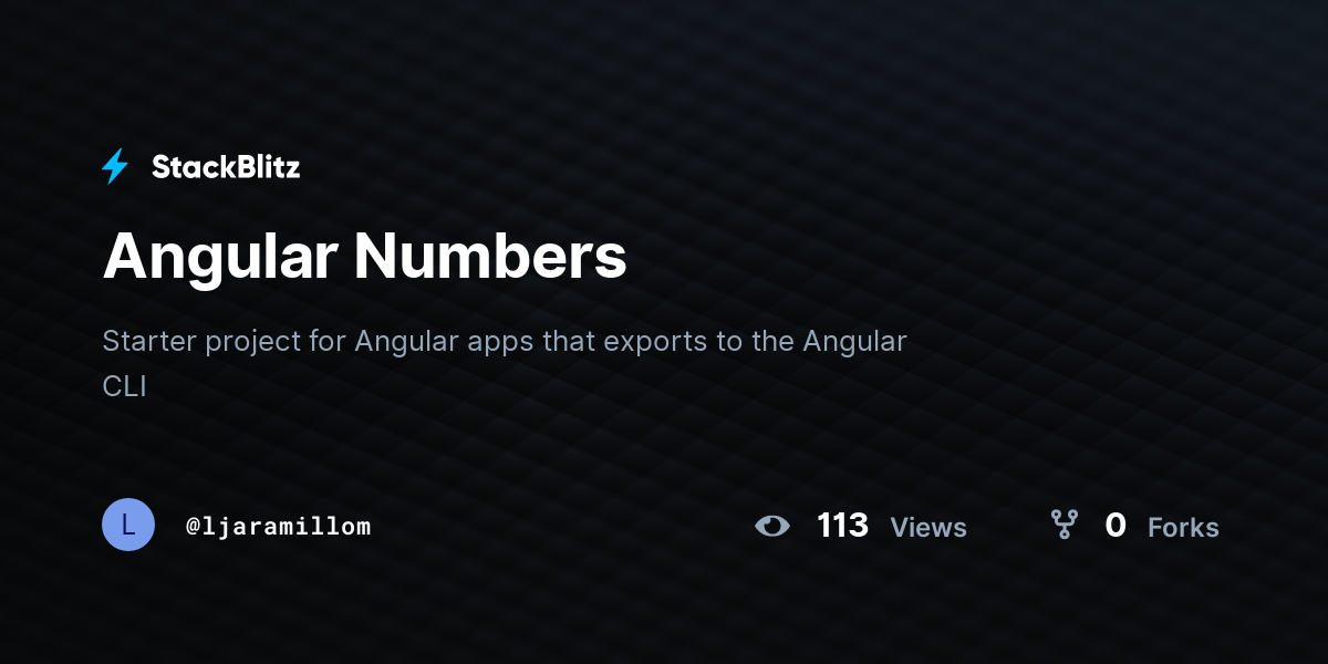 Angular Numbers - StackBlitz