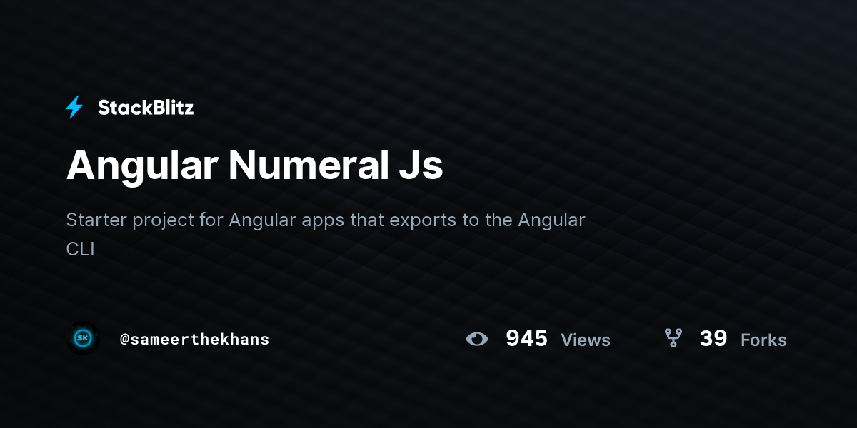 Angular Numeral Js - StackBlitz