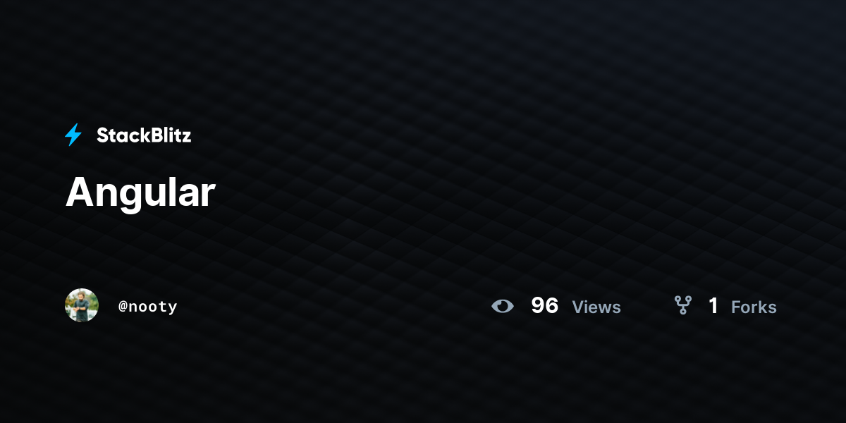 Angular - StackBlitz