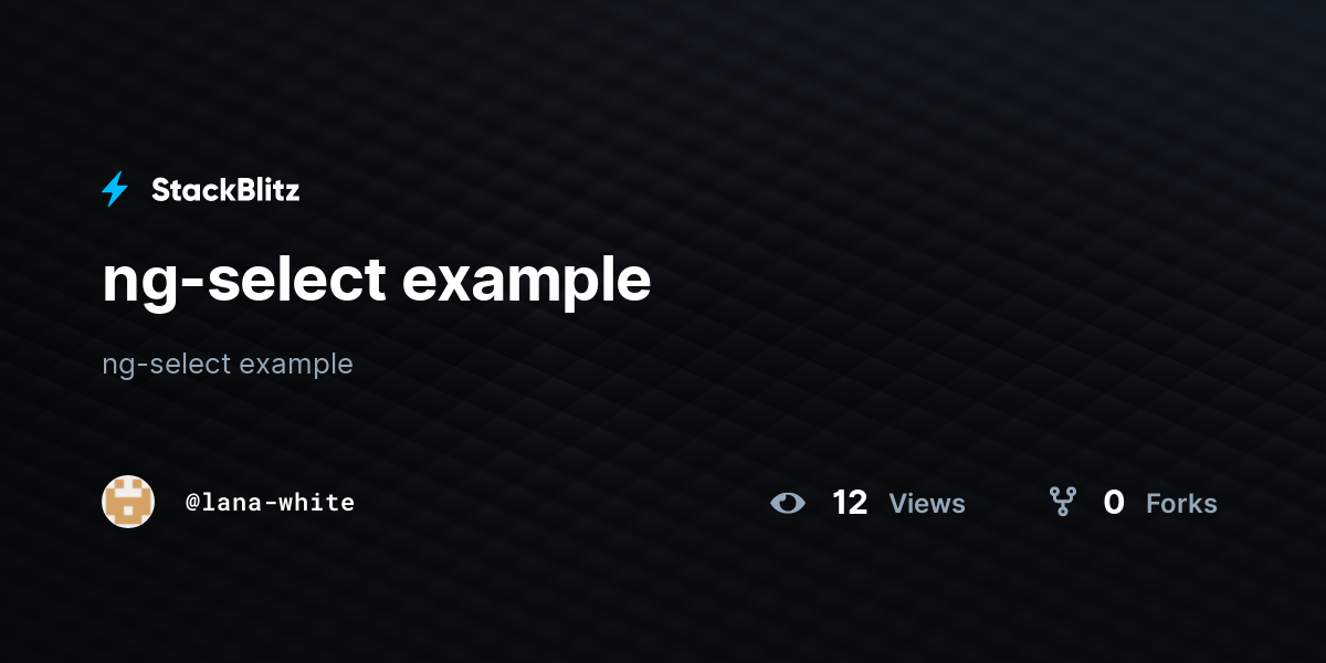 ng-select example - StackBlitz