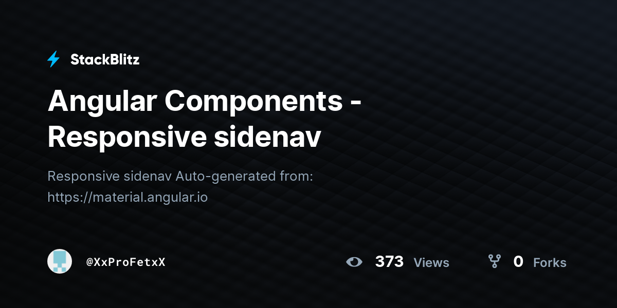 Angular Components Responsive Sidenav Stackblitz
