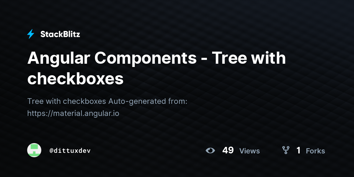 Angular Components - Tree with checkboxes - StackBlitz