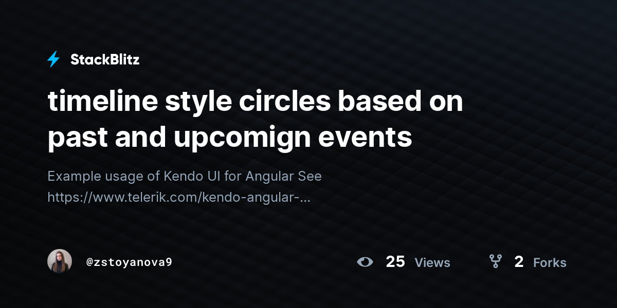 timeline style circles based on past and upcomign events - StackBlitz