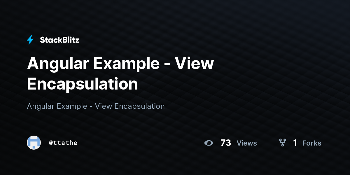 Angular Example - View Encapsulation - StackBlitz