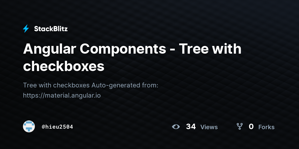 Angular Components - Tree with checkboxes - StackBlitz