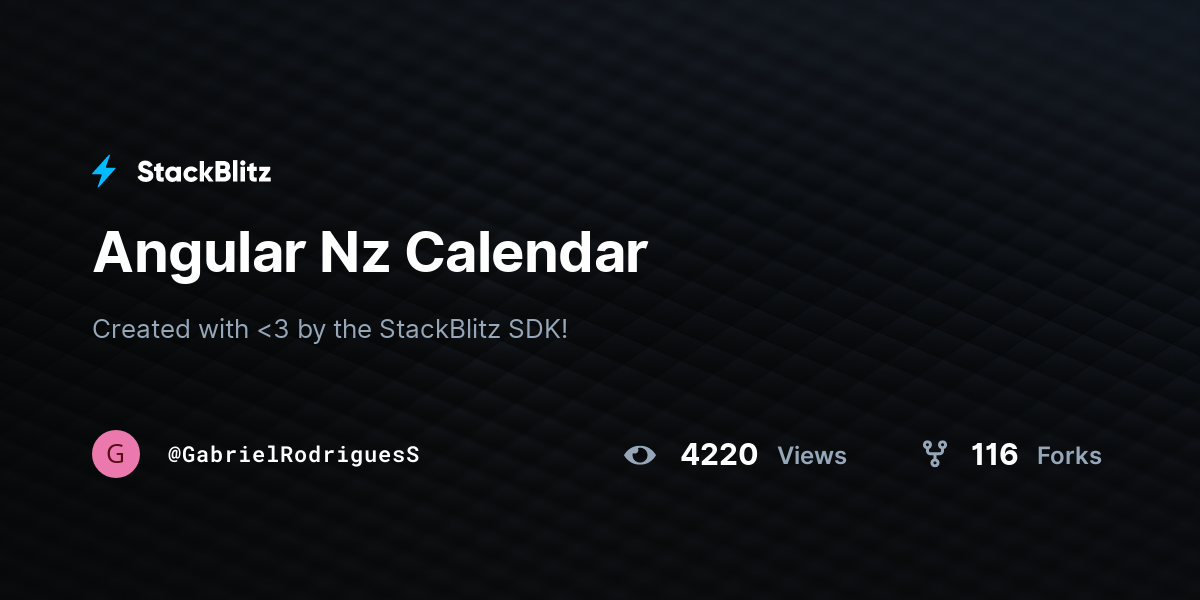 Angular Nz Calendar - StackBlitz