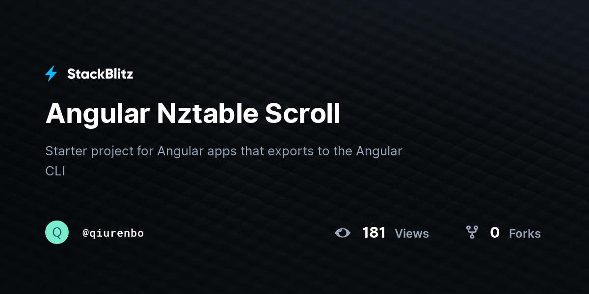 Angular Nztable Scroll - StackBlitz