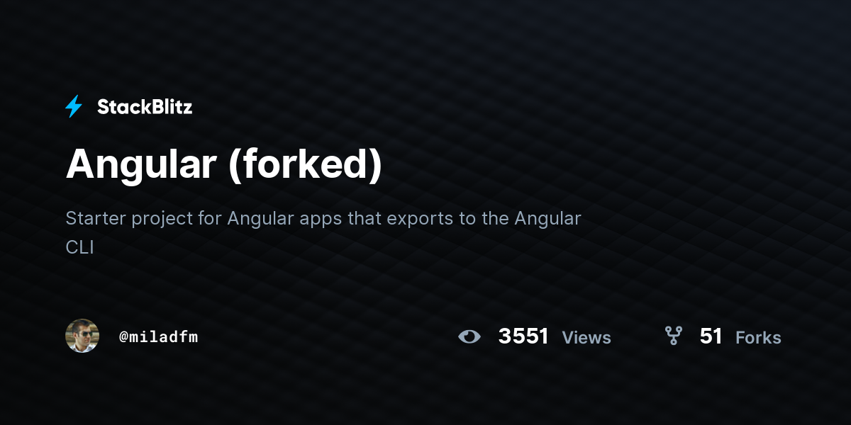 Angular (forked) - StackBlitz