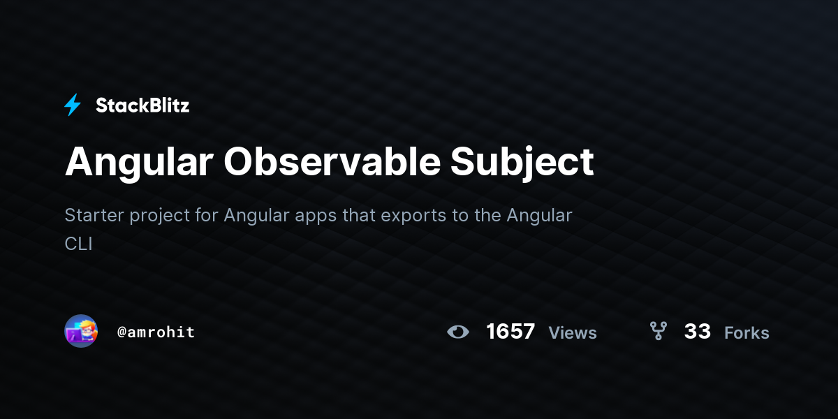 Angular Observable Subject - StackBlitz