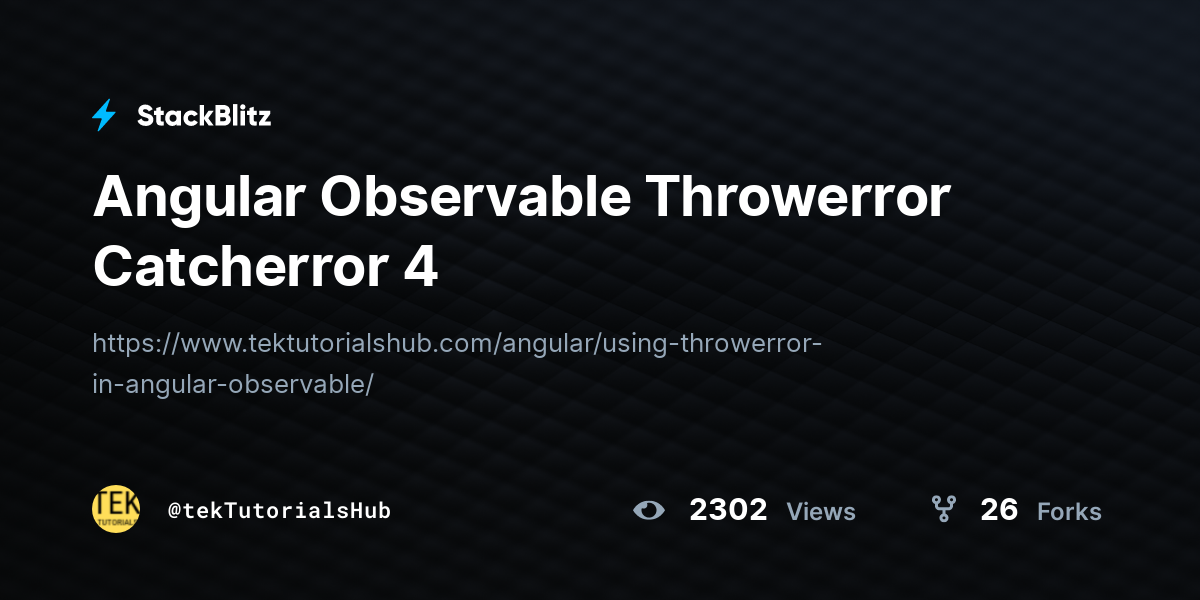 Angular Observable Throwerror Catcherror 4 - StackBlitz