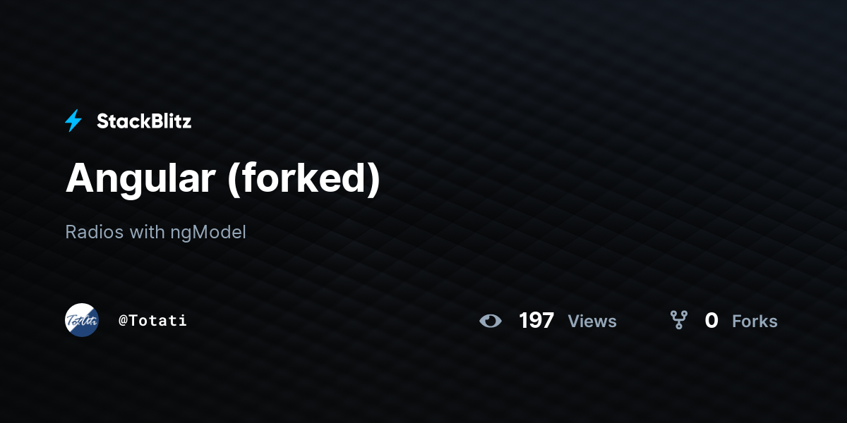 Angular (forked) - StackBlitz