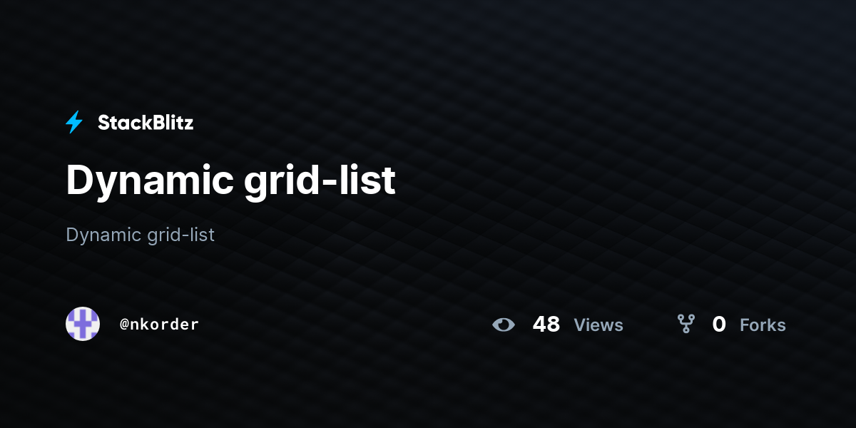 Dynamic grid-list - StackBlitz