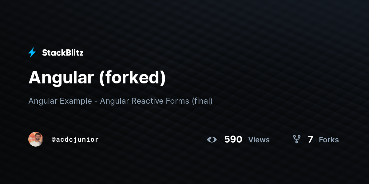 Angular (forked) - StackBlitz