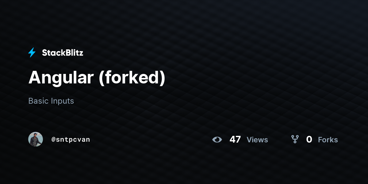 Angular (forked) - StackBlitz