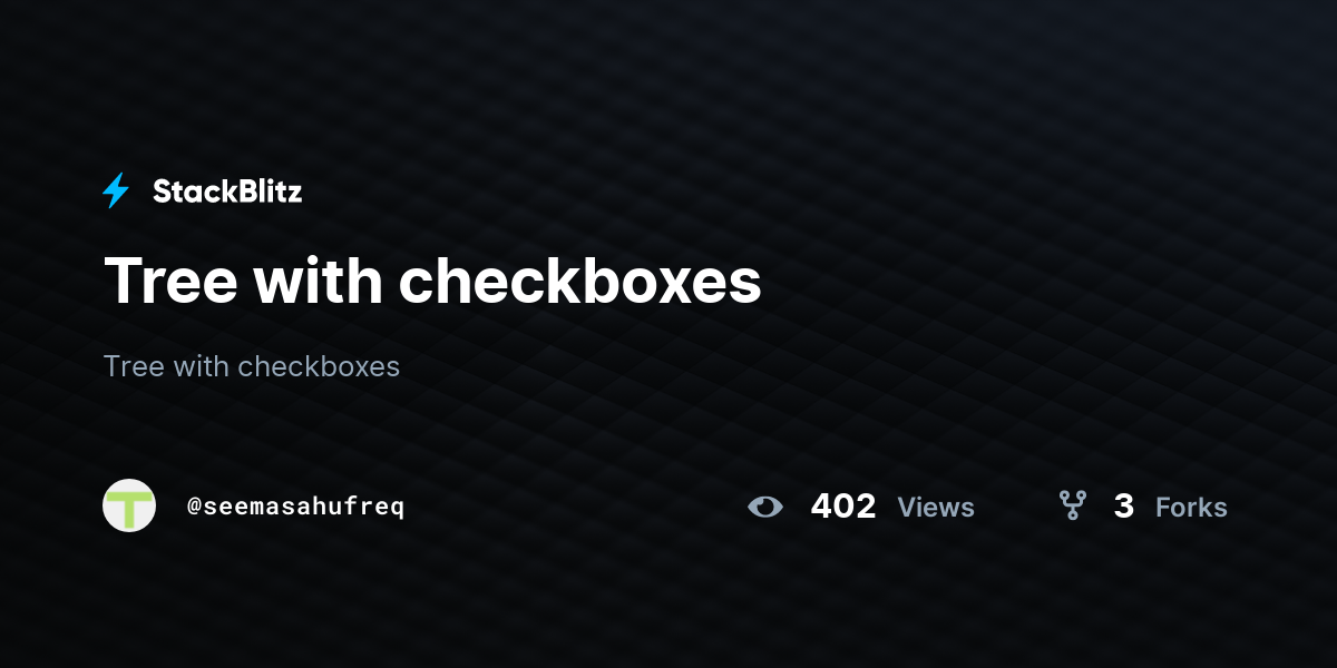 Tree with checkboxes - StackBlitz