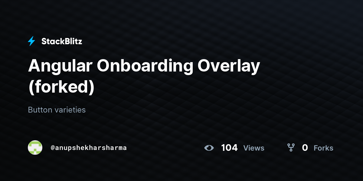 Angular Onboarding Overlay (forked) - StackBlitz