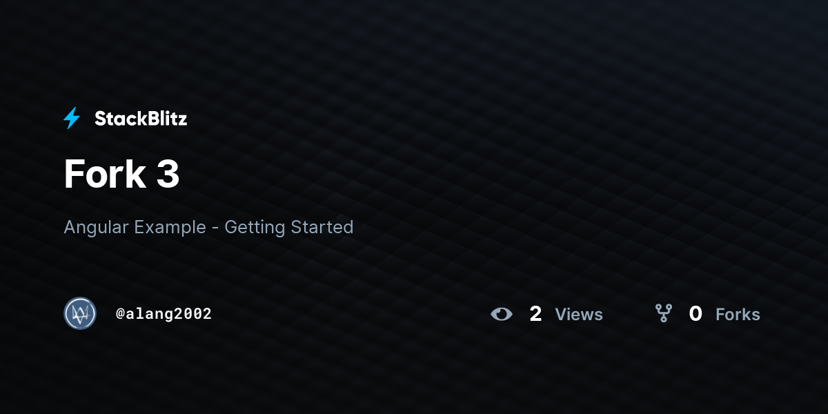 Fork 3 - StackBlitz