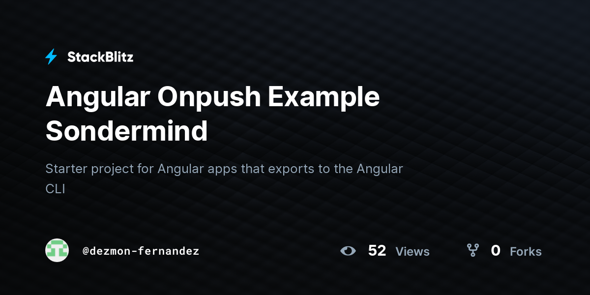 Angular Onpush Example Sondermind - StackBlitz