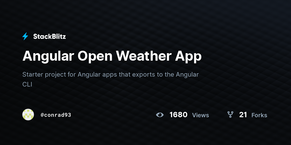 Angular Open Weather App - StackBlitz