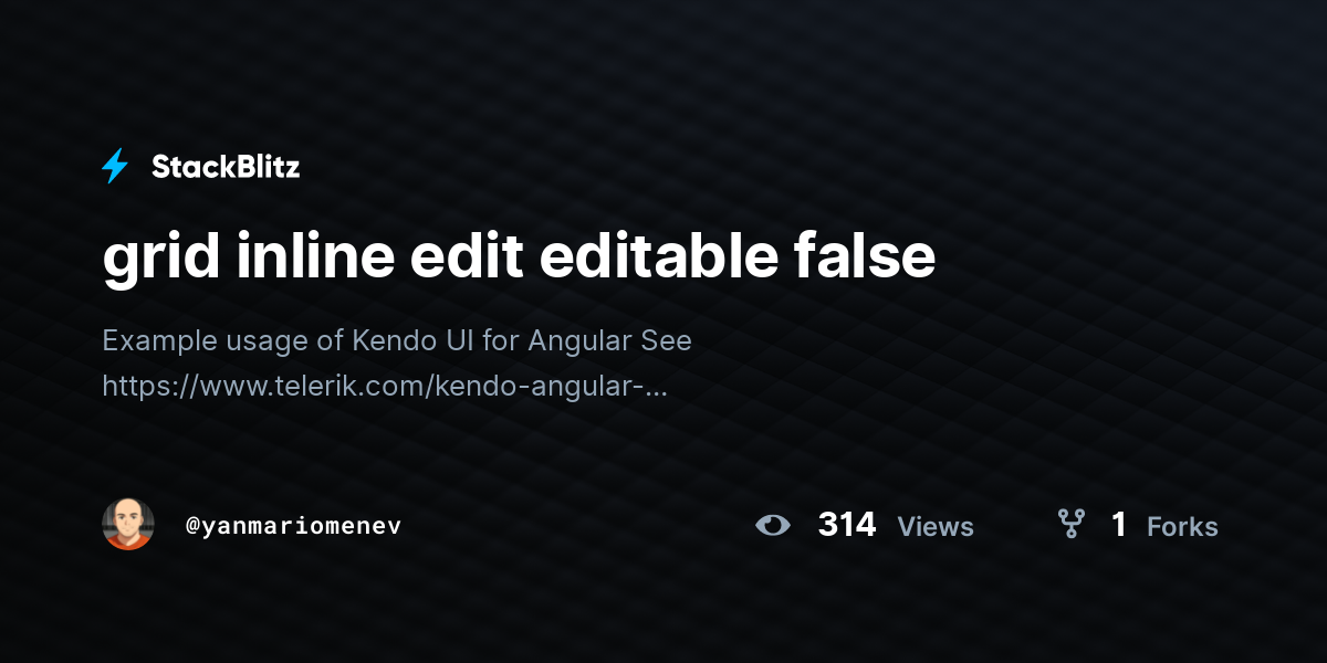 grid inline edit editable false - StackBlitz grid inline edit editable false - StackBlitz