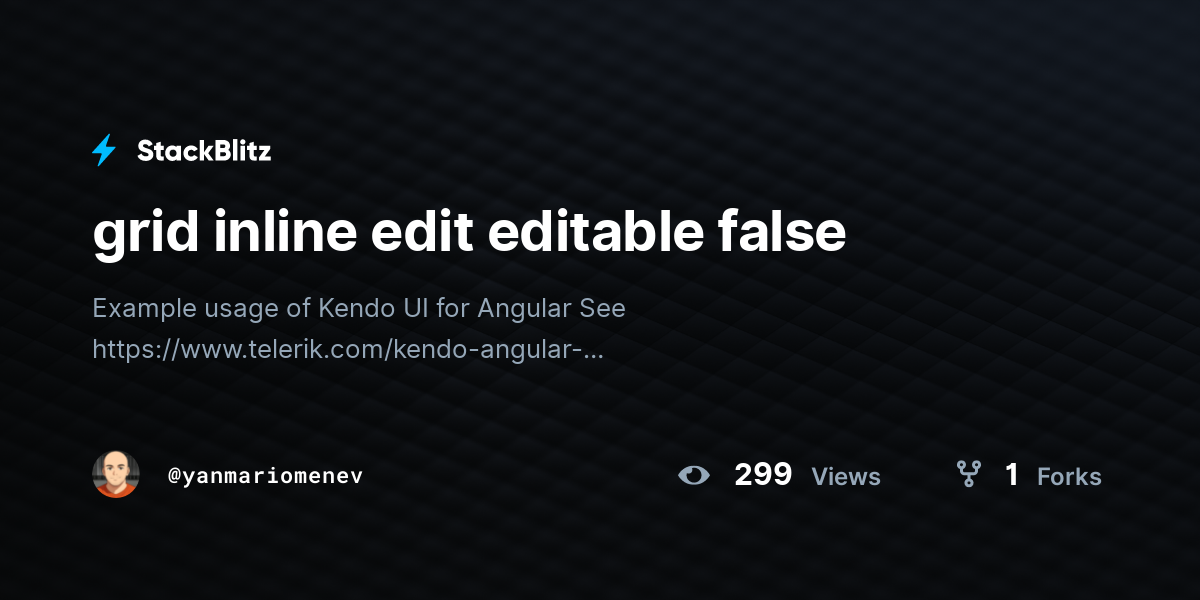 grid inline edit editable false - StackBlitz grid inline edit editable false - StackBlitz