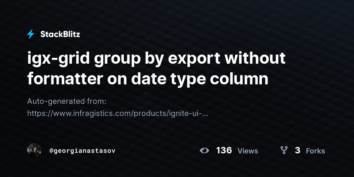 igx-grid group by export without formatter on date type column - StackBlitz