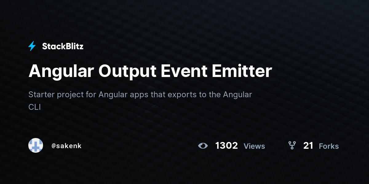 Angular Output Event Emitter - StackBlitz