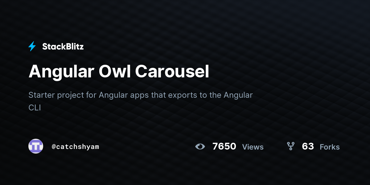 Angular Owl Carousel - StackBlitz