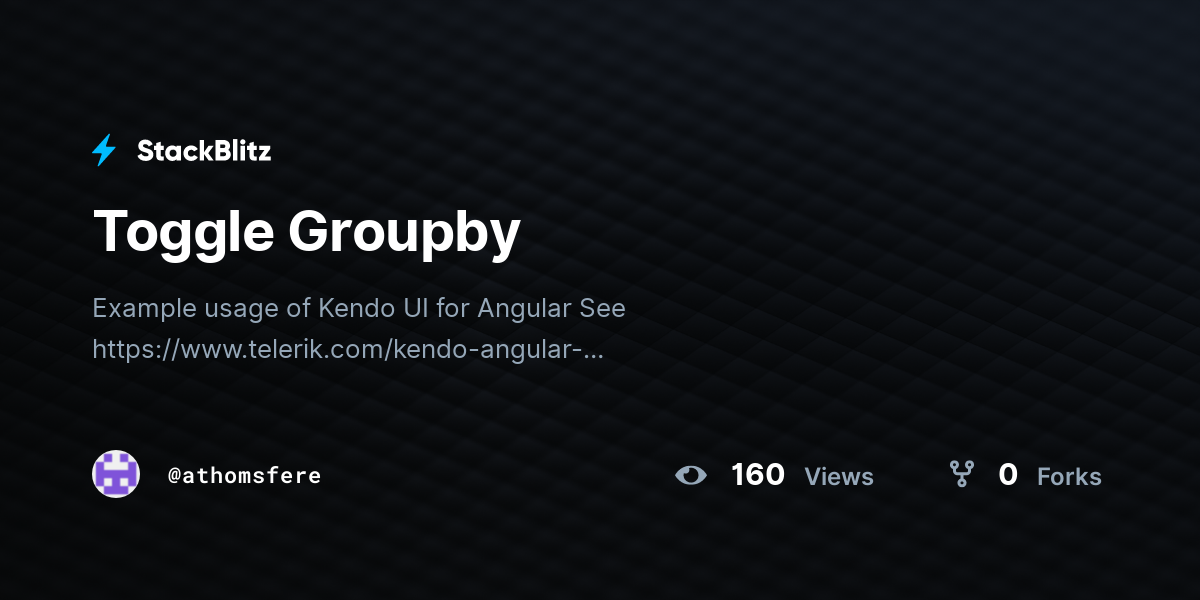 Toggle Groupby - StackBlitz