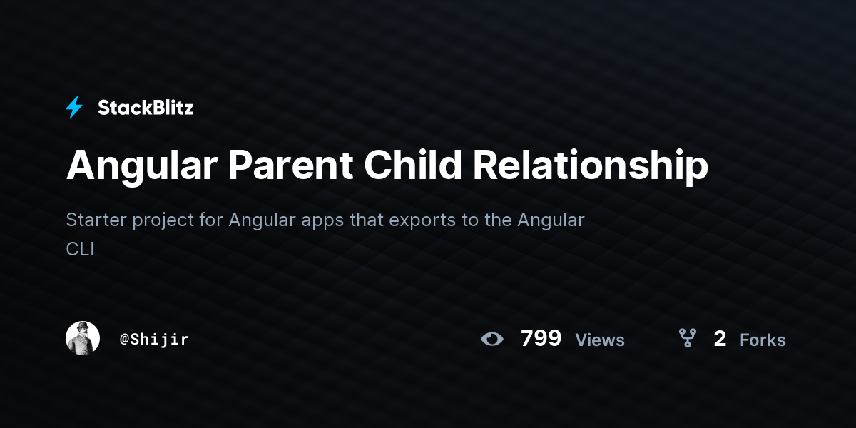 Angular Parent Child Relationship - StackBlitz