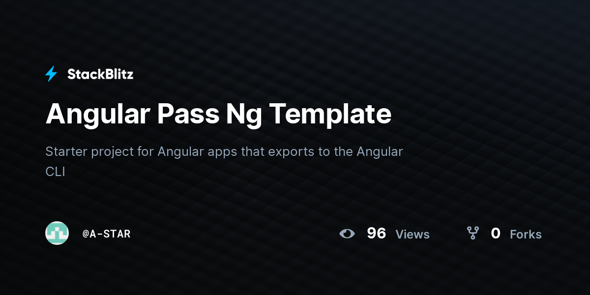 Angular Pass Ng Template - StackBlitz