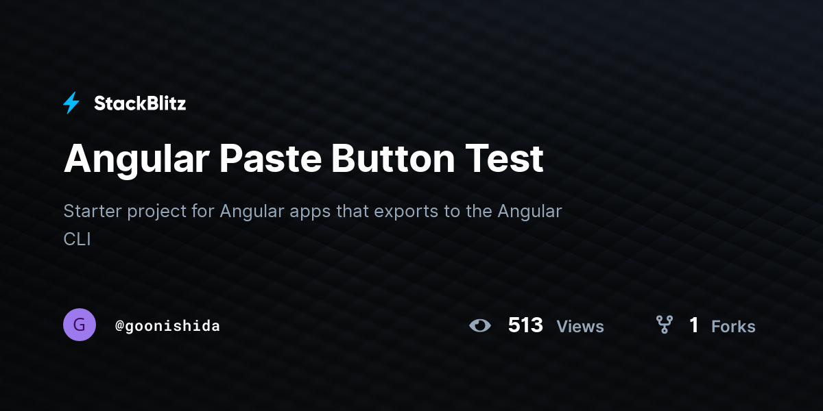 Angular Paste Button Test - StackBlitz