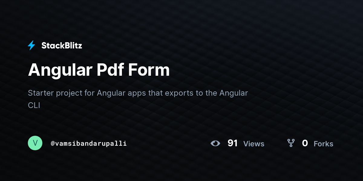 Angular Pdf Form - StackBlitz